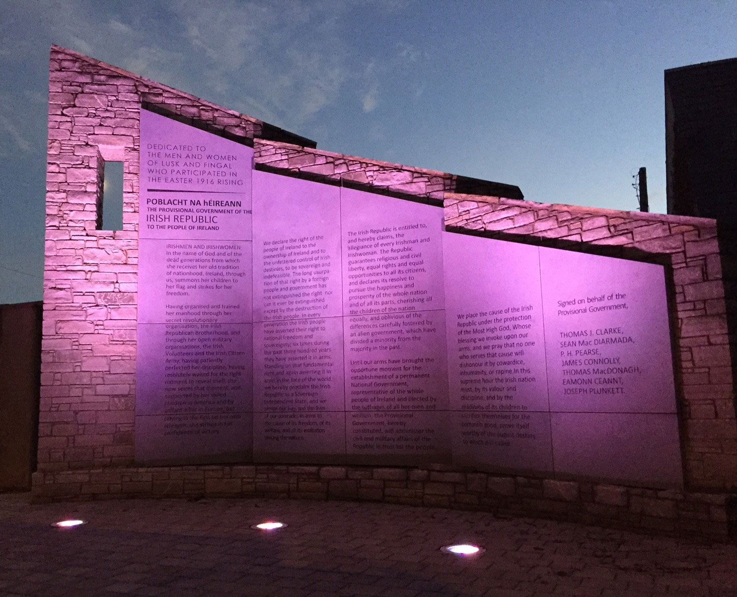 1916 Memorial Wall, Lusk - AL READ Electrical Co. Ltd